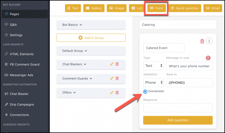 Facebook Messenger Conversion Forms — Engaging, Easy to Launch, No Coding