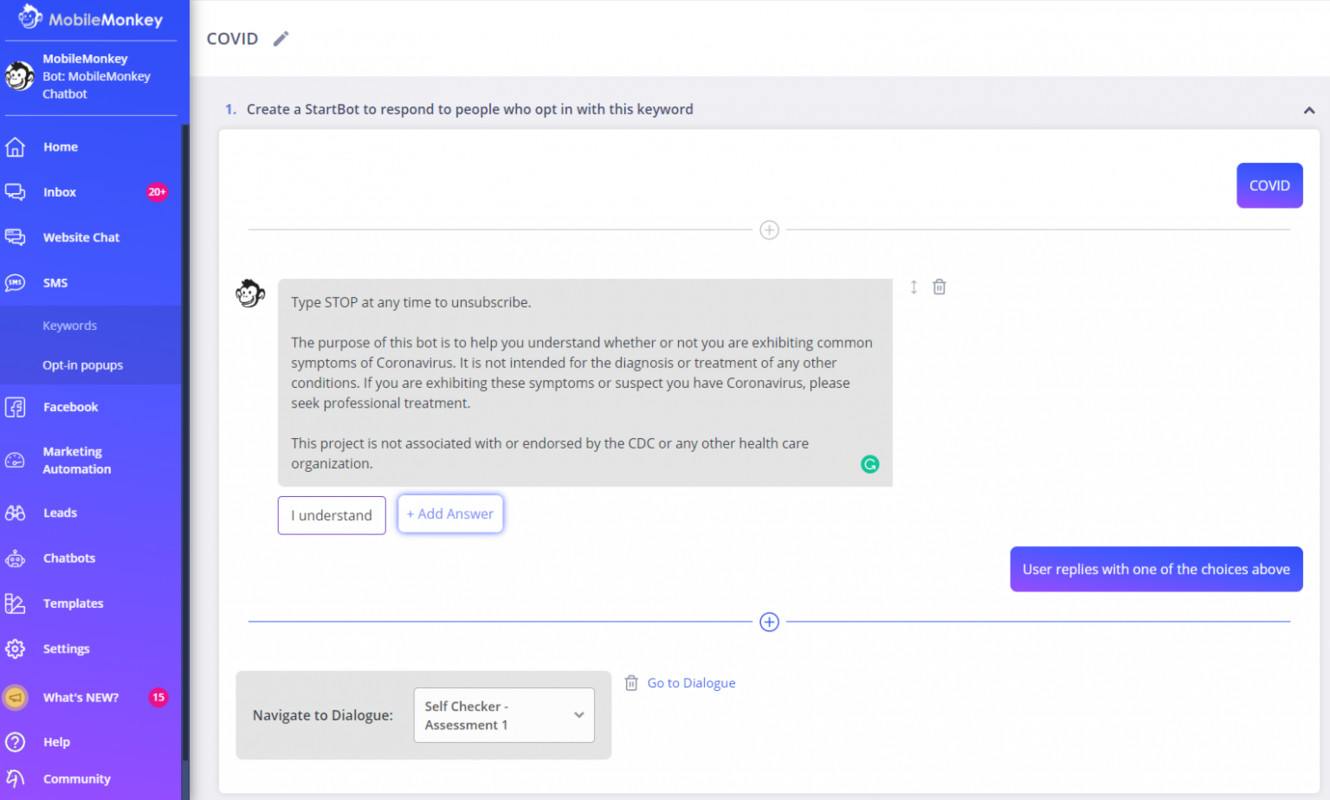 How To Use Chatbot Technology In Healthcare [COVID-19 Symptom Checker]