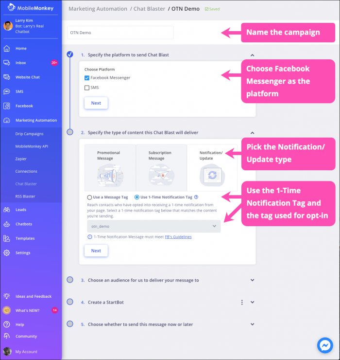 5-Minute Guide to Free FB Messenger One-Time Notifications