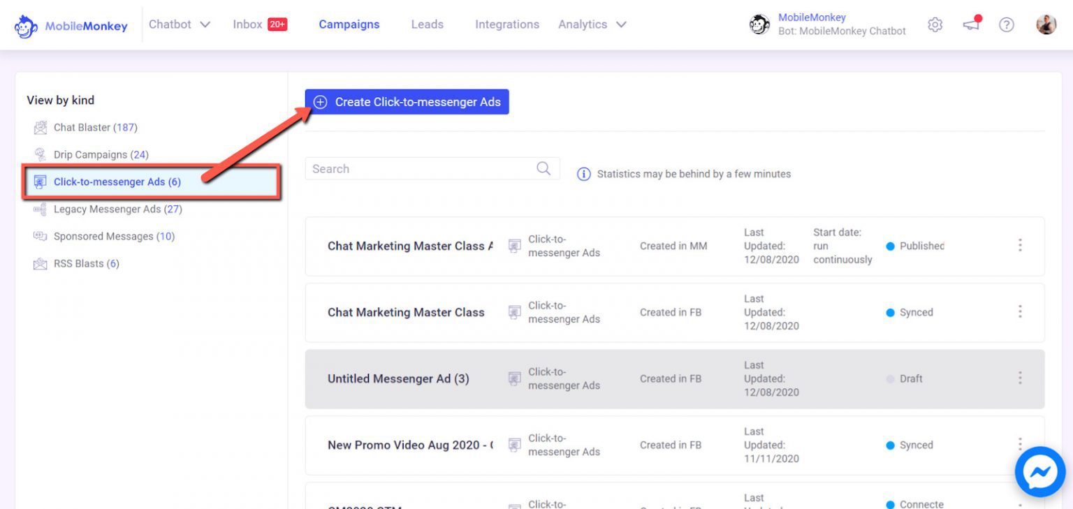 1 Amazing Facebook Messenger Ads Example & How to Create a Click-to ...